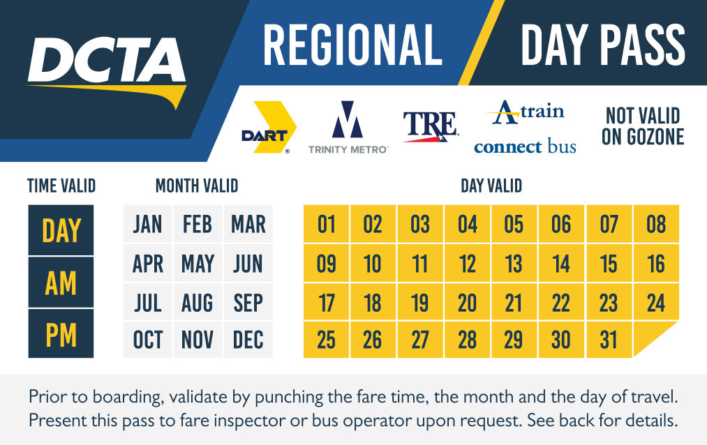 REGIONAL PASSES – DCTA Website