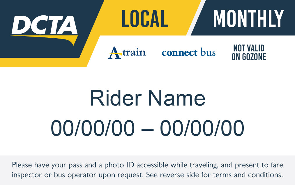 Local Monthly Pass General – DCTA Website